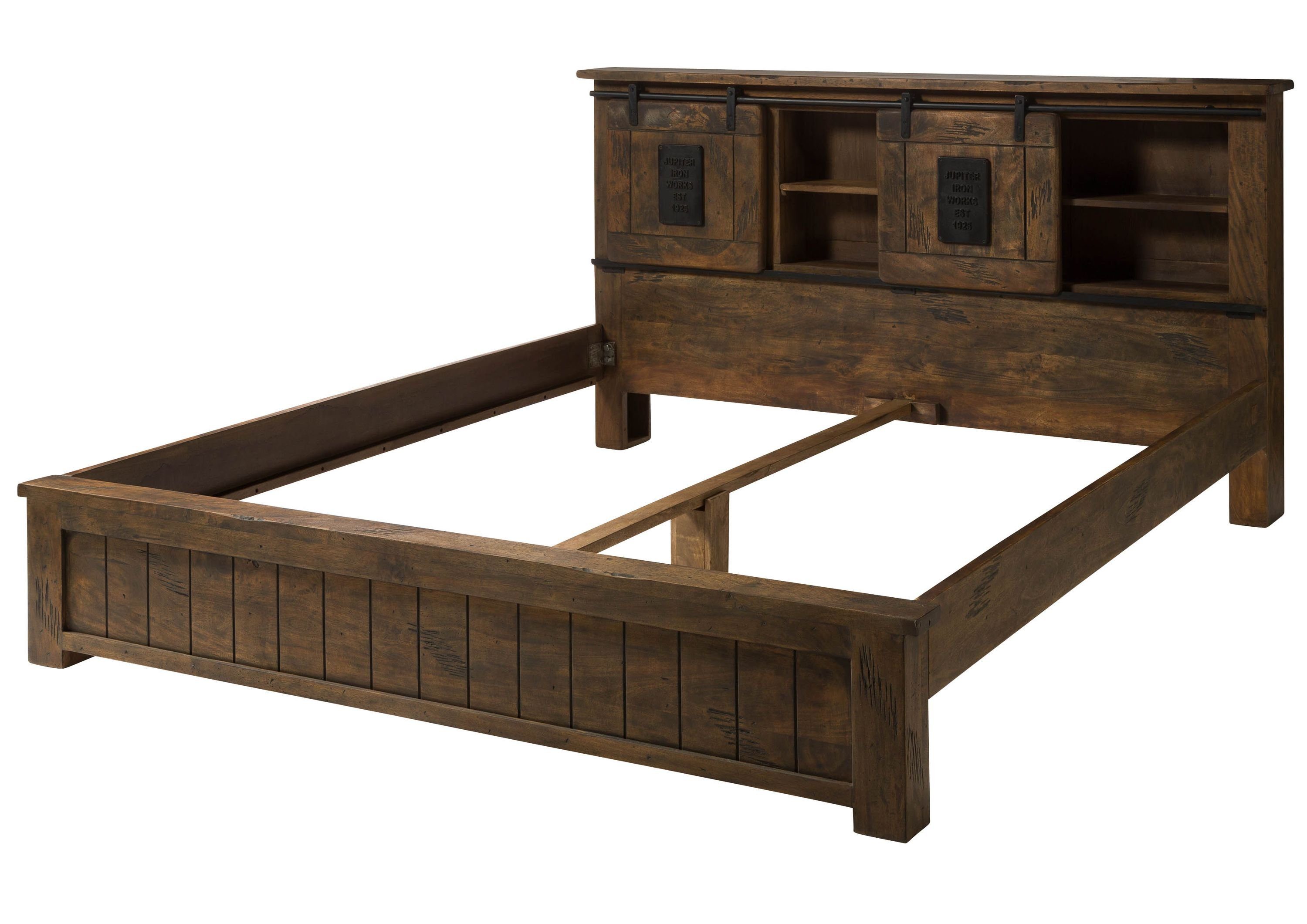 Massivmoebel24 Massivholzbett Bett Mango 200x200 Braun Lackiert