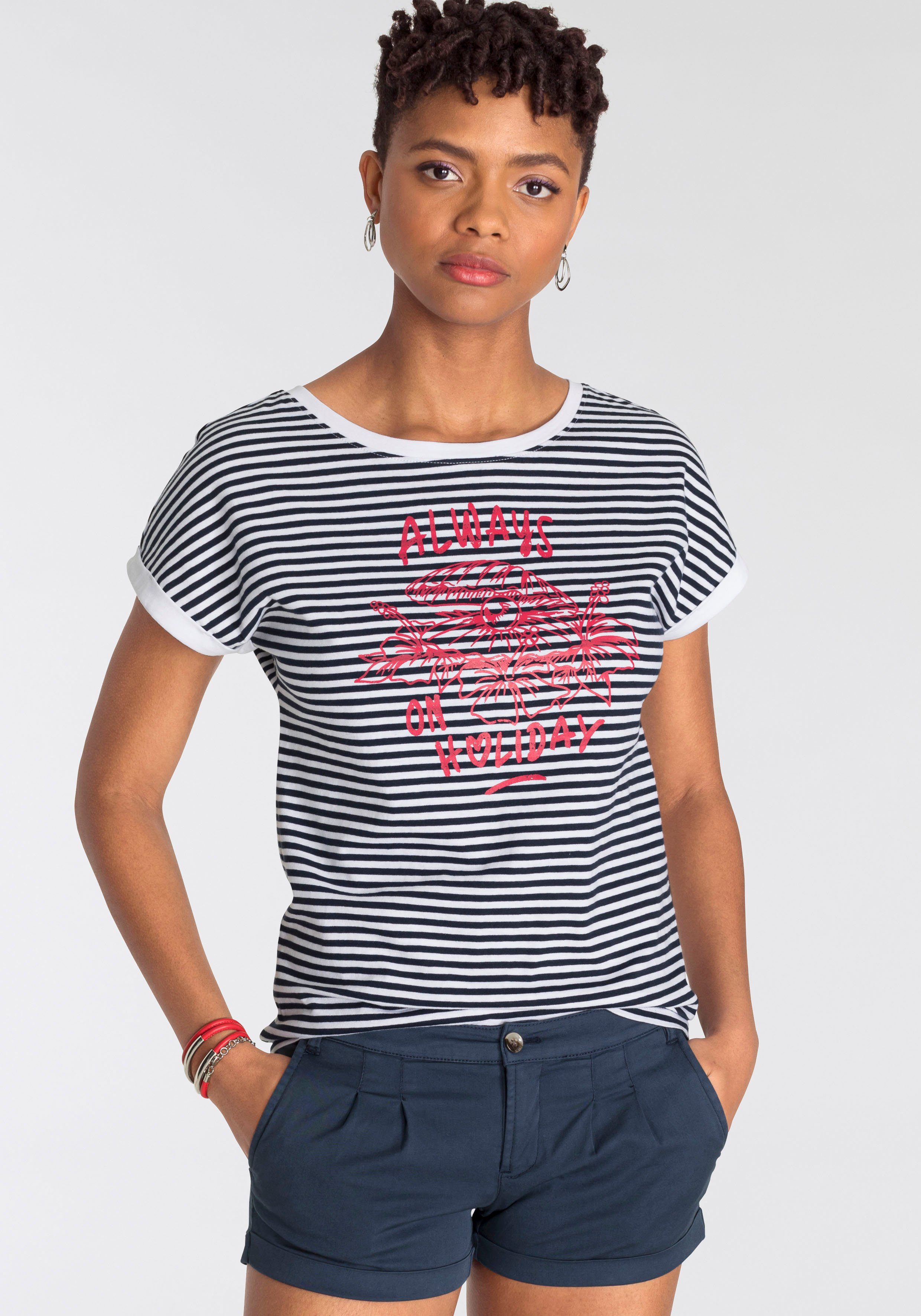 Ajc T Shirt Mit Sommerlichen Frontprint