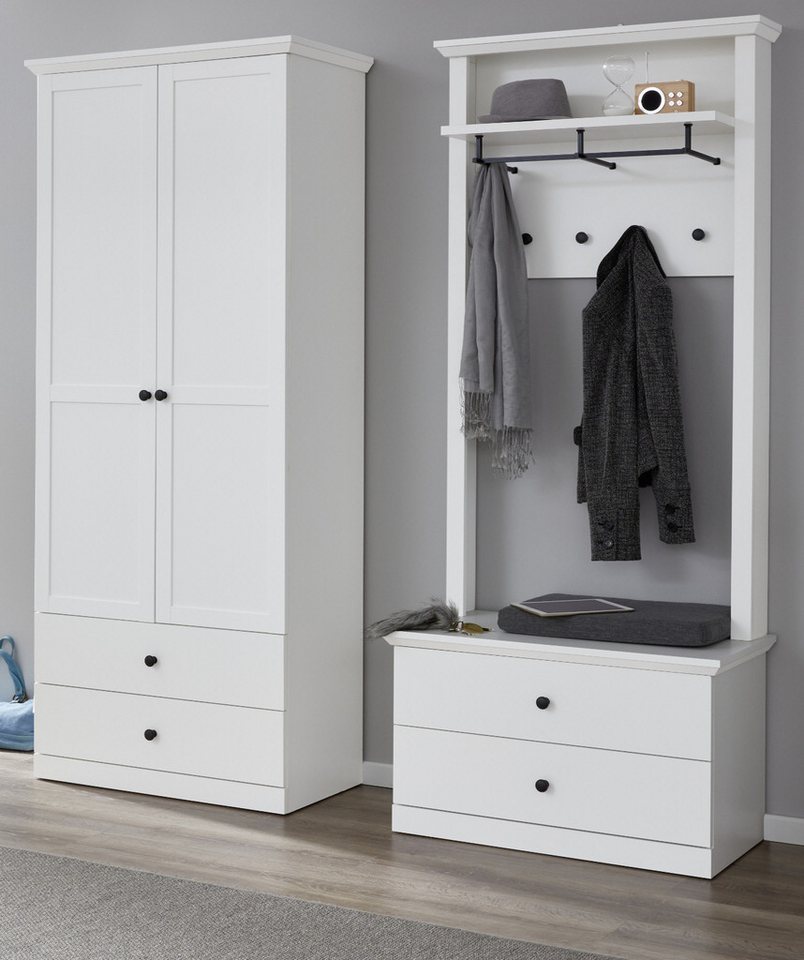Trendteam Garderoben Set Baxter Flurgarderobe In Weiß Matt 3 Teilig