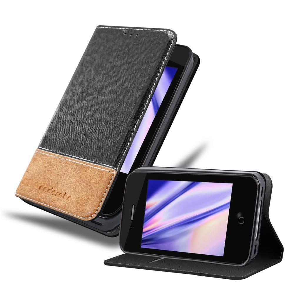 Cadorabo Handyhülle X Wallet Kunstlederkombi Apple Iphone 4 4s