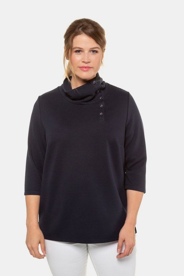 Ulla Popken Sweatshirt Bis 64 Sweatshirt Leicht Oversized 34 Ärmel