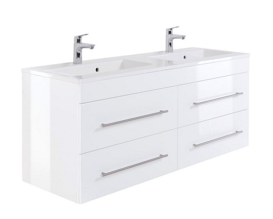Einfachgutemoebel Waschtisch Set Doppel Waschplatz Kuboa 140cm