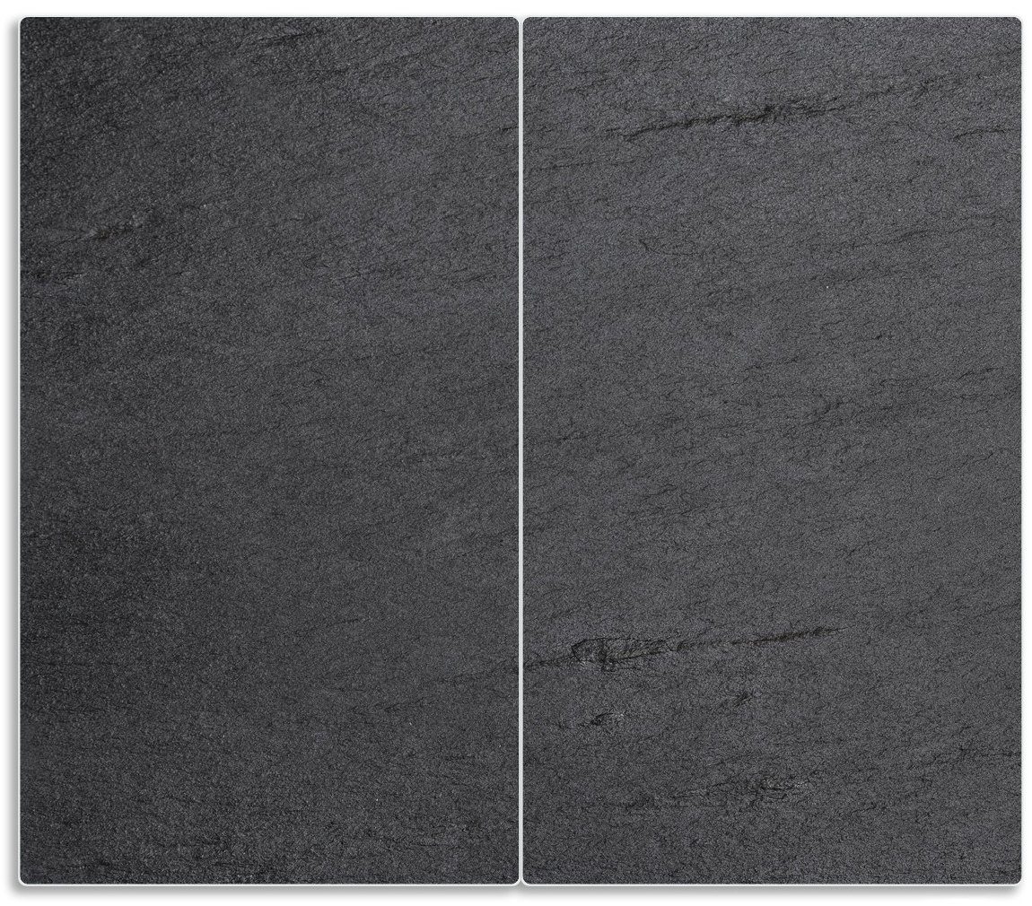 Wallario Herd Abdeckplatte Schwarze Schiefertafel Optik Steintafel