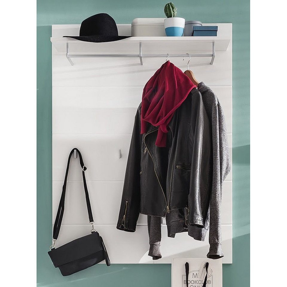 Trendteam Garderobenpaneel Amanda Weiß Hochglanz Garderobe