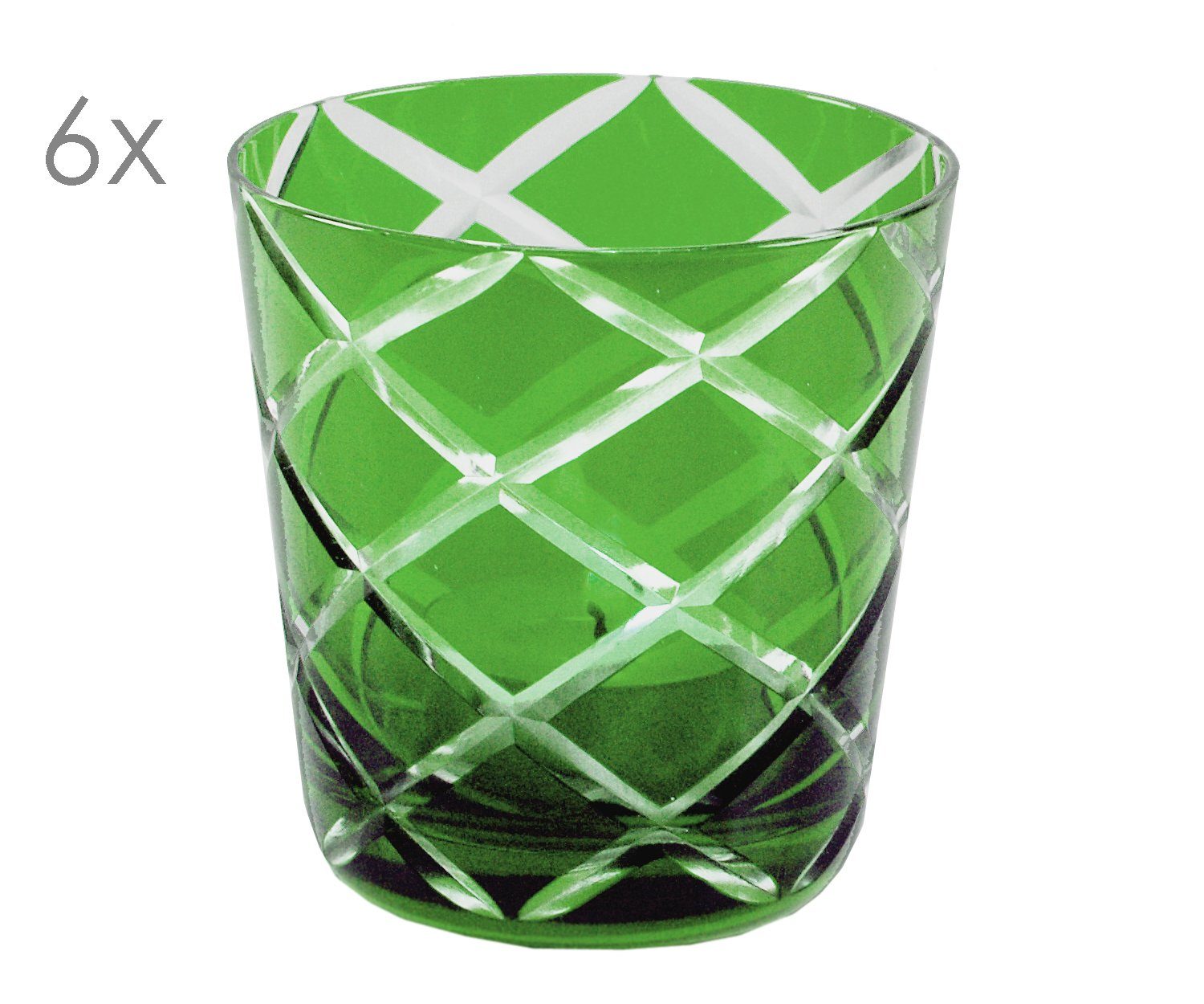 Edzard Gläser Set Dio Grün Kristallglas 6er Set Wassergläser