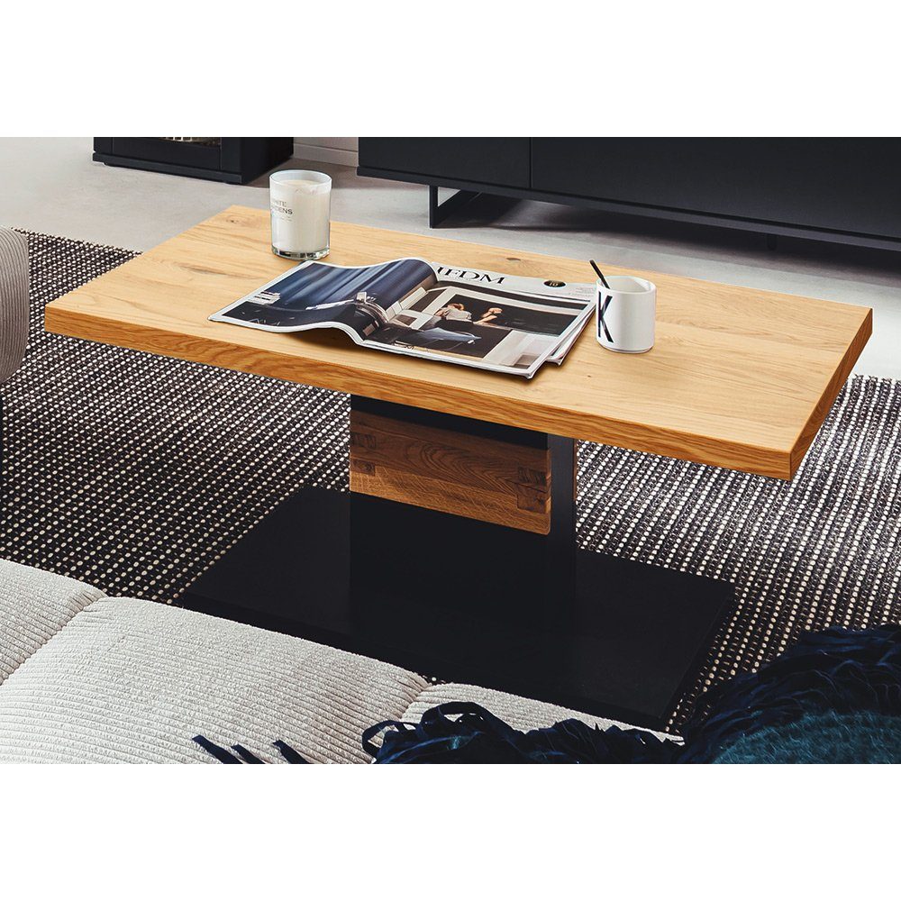 Lomadox Couchtisch CHAPLEAU-05, Sofatisch, schwarzgrau, Wildeiche massiv, B/H/T ca. 105/45/65 cm