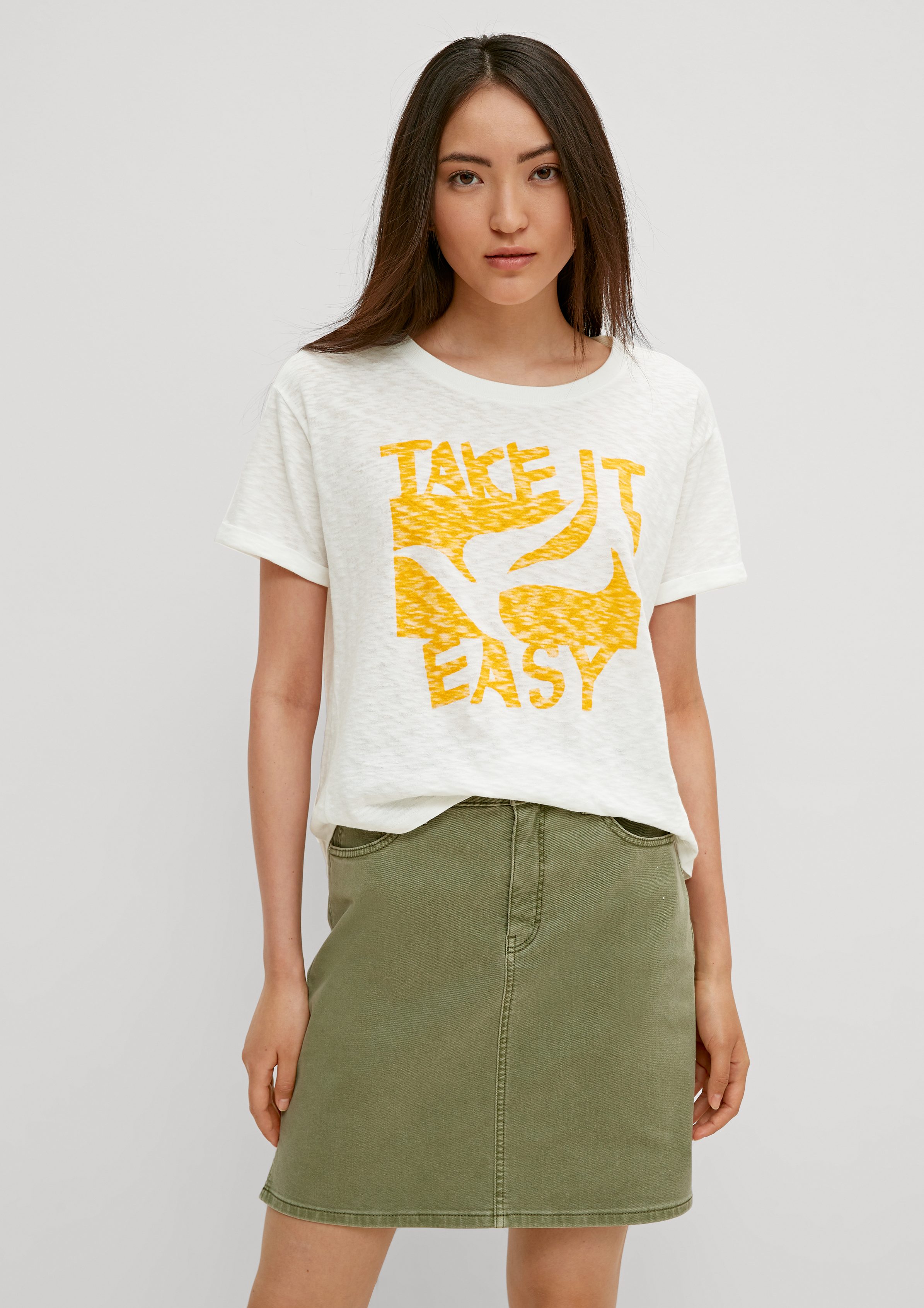 Comma Casual Identity Kurzarmshirt T Shirt Mit Frontprint Mit