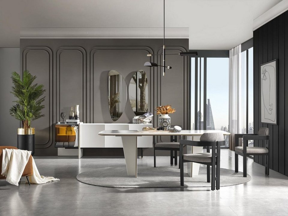 Jvmoebel Esszimmer Set 7 St Esstisch 4x Stühle Sideboard