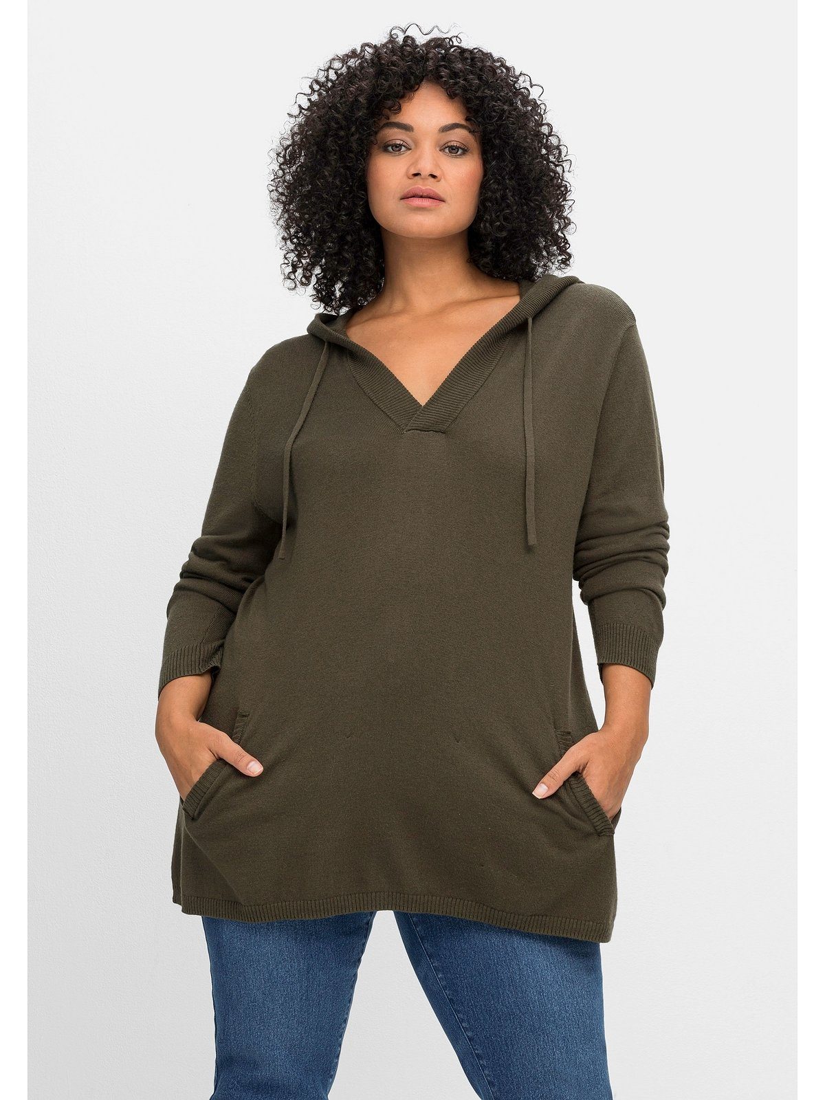 Sheego V Ausschnitt Pullover Große Größen Mit Kaschmir In Leichter A