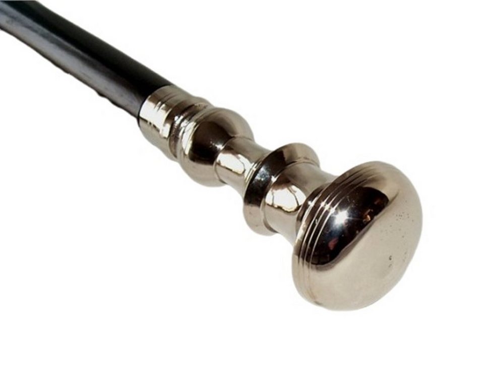 Linoows Dekoobjekt Spazierstock Gehstock Silberner Biedermeier Knauf