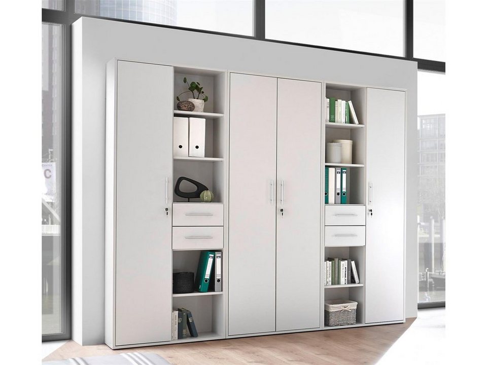 Möbelando Aktenschrank Lommel 3 St Praktische Regalwand Aus