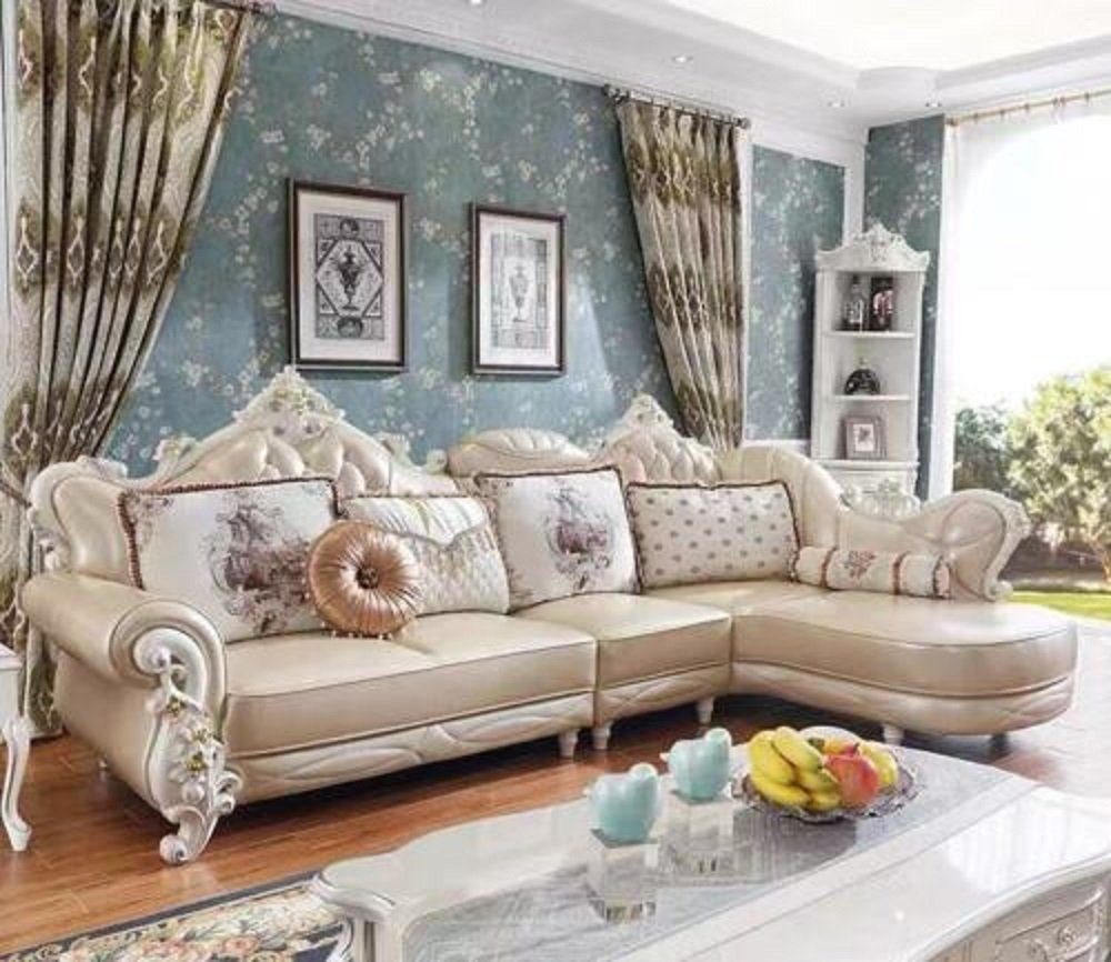 JVmoebel Ecksofa Ecksofa L Form Wohnlandschaft Couch Möbel Leder Holz