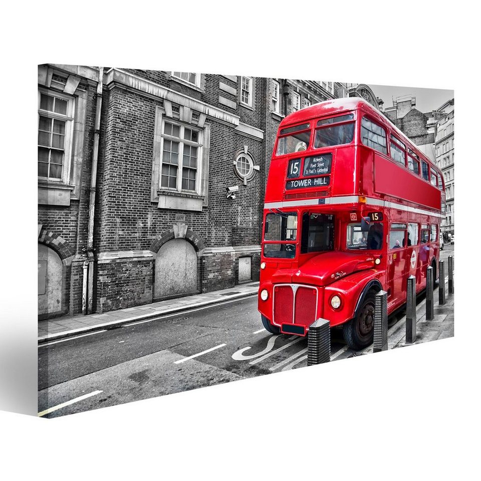 Islandburner Leinwandbild Bild Auf Leinwand Roter Doppeldecker Bus In