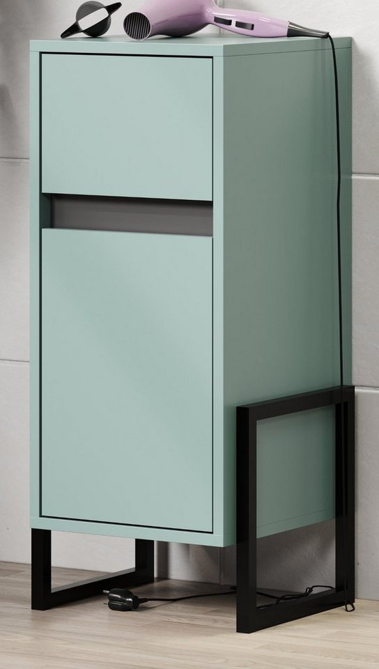 Trendteam Badkommode Matix Badschrank In Dusk Blue Mit Anthrazit 36 X