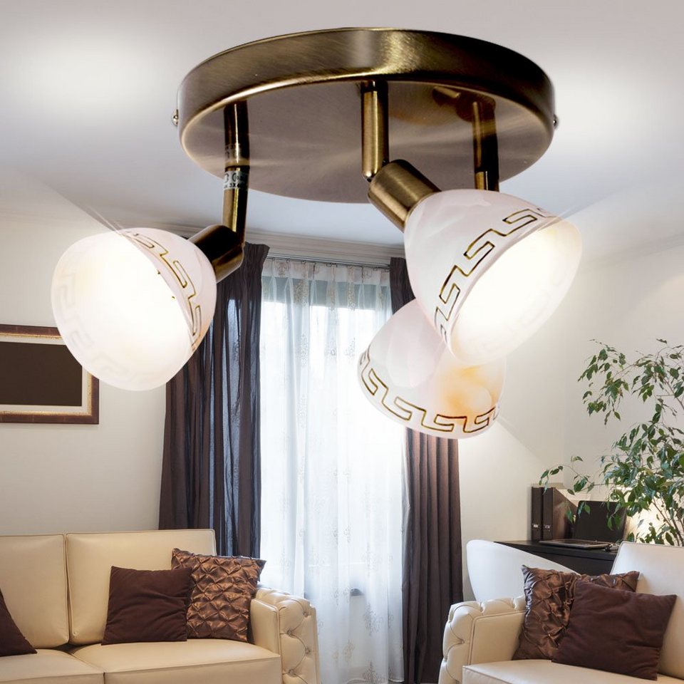 Brilliant Deckenspot Spot Rondell Decken Lampe Messing Wohn Zimmer