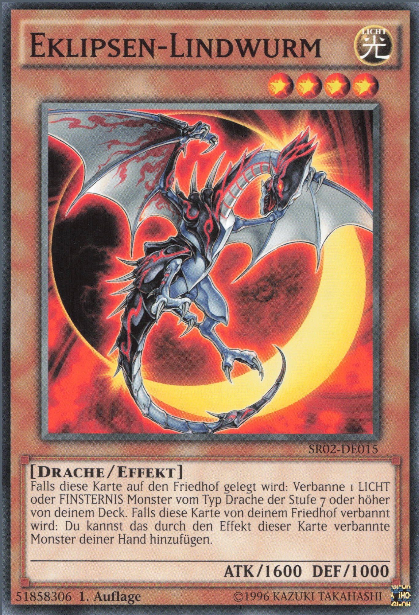 Recollectibles Sammelkarte Yugioh Eklipsen Lindwurm Yu Gi Oh Sr02