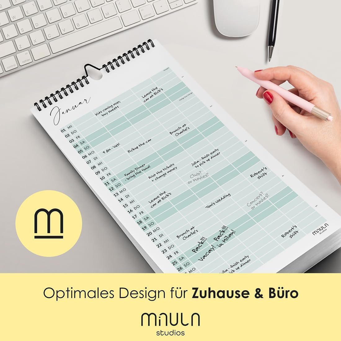 Milula Studios Wandkalender 2025 - Kalender 2025 - Familienplaner ...