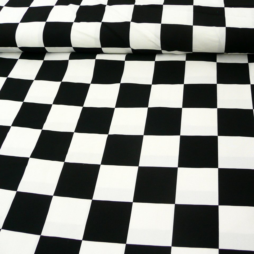 SchÖner Leben Stoff Polyester Stoff Schachbrett Karo Schwarz Weiß