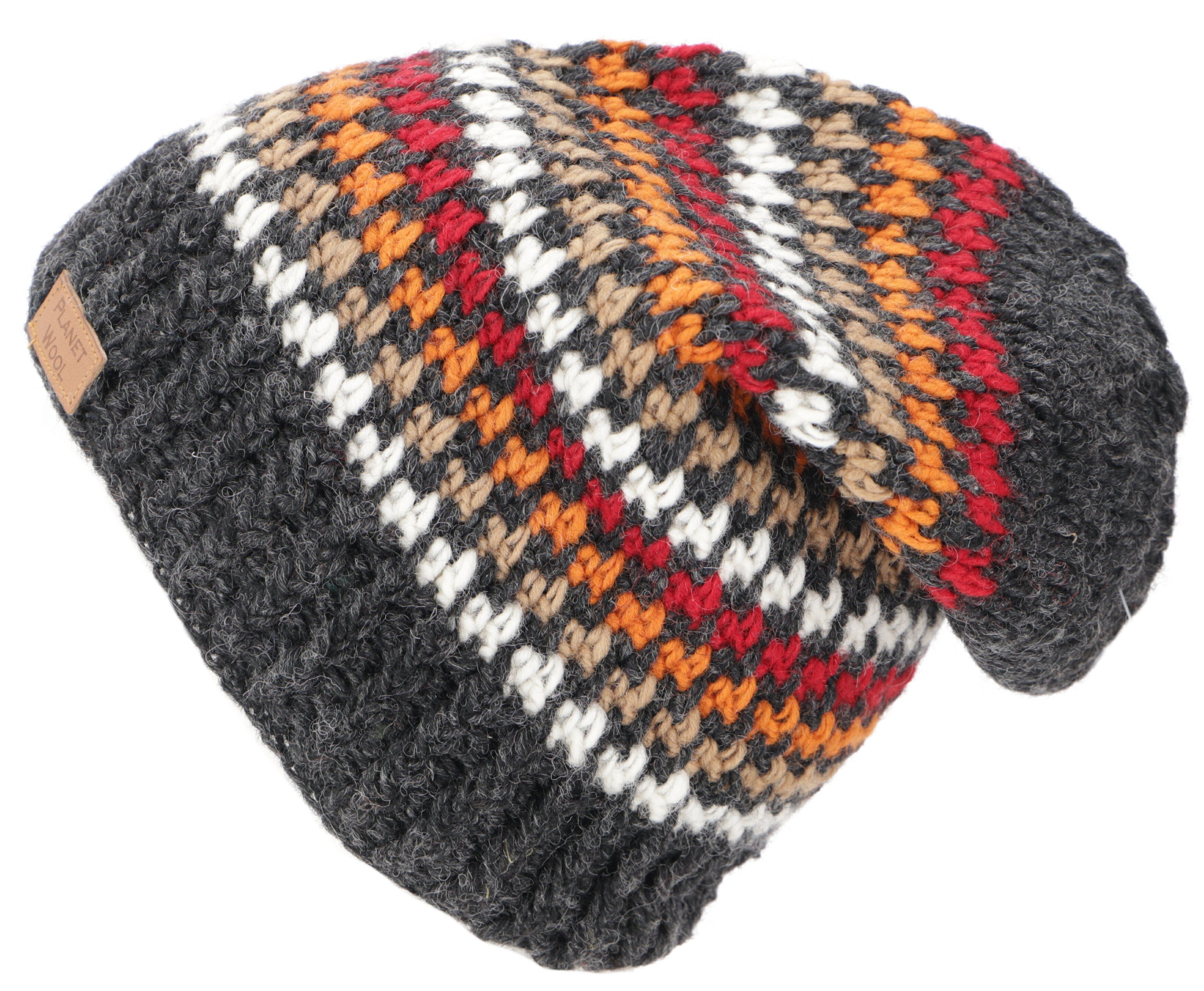 Guru-Shop Strickmütze Lange Beanie Mütze, Strickmütze, Wollmütze,..