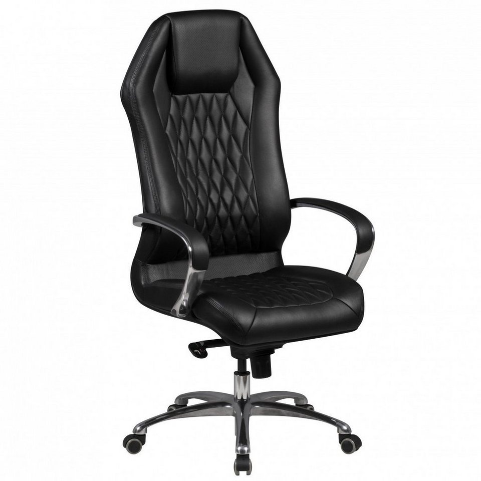 Amstyle Chefsessel Spm1295 Bürostuhl Monterey Echtleder Schwarz 120kg