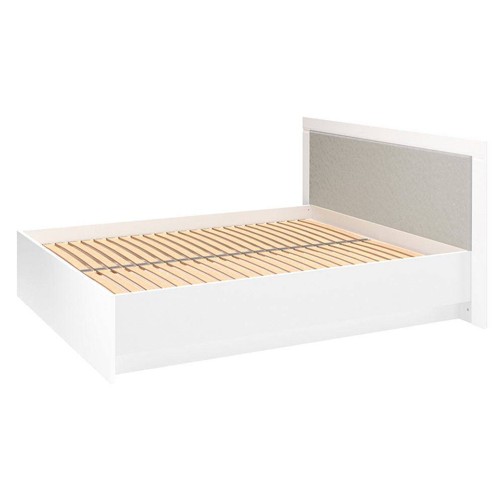 Lomadox Bett Lana 131 Weiß Mit Velourspolsterung In Grau 187100208 Cm