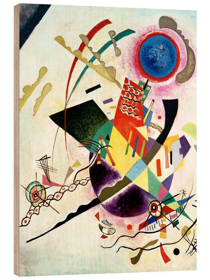 Posterlounge Holzbild Wassily Kandinsky Blauer Kreis Malerei