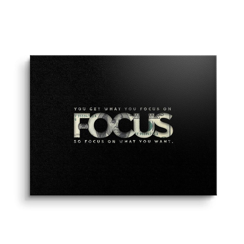 Dotcomcanvas® Leinwandbild Premium Motivationsbild Focus On What You