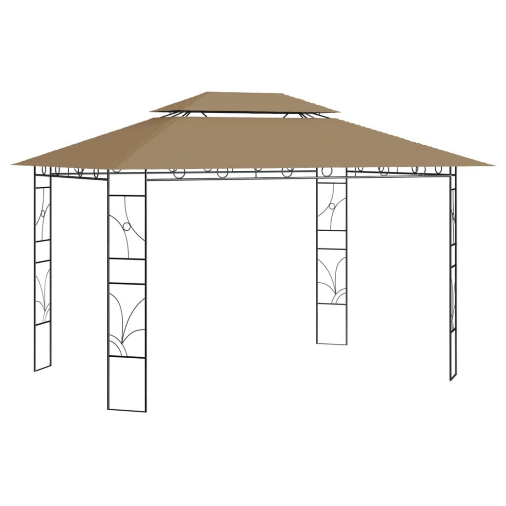 furnicato Pavillon Outdoor-Creme 384 x 281 x 270 cm mit Stahlgestell ...