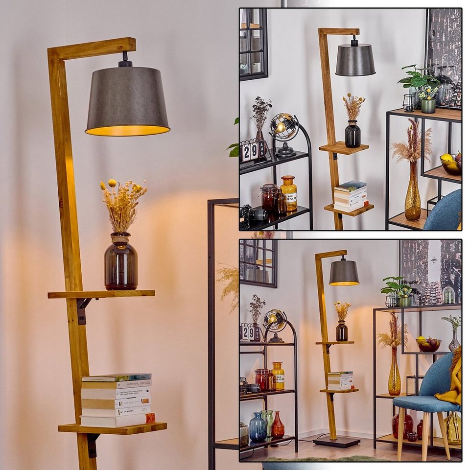 Hofstein Stehlampe Moderne Stehlampe Aus Metallholz In Schwarznatur
