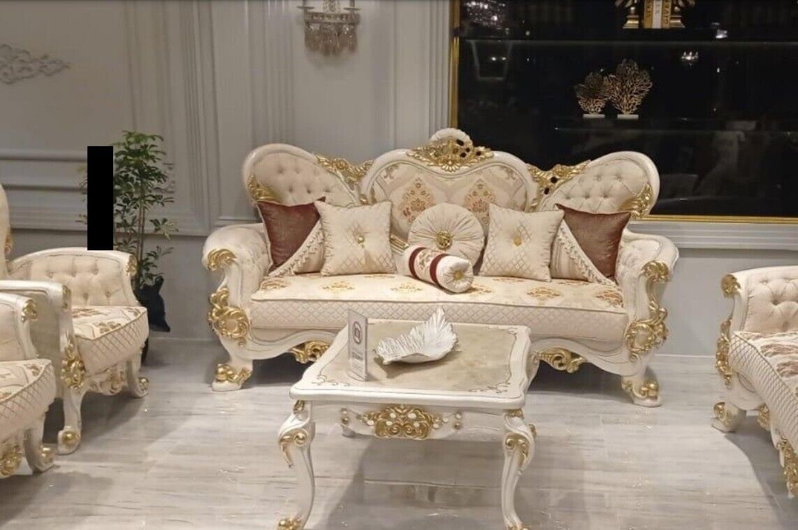Jvmoebel 3 Sitzer Luxus Dreisitzer Sofa 3 Sitzer Barock Rokoko Sofa