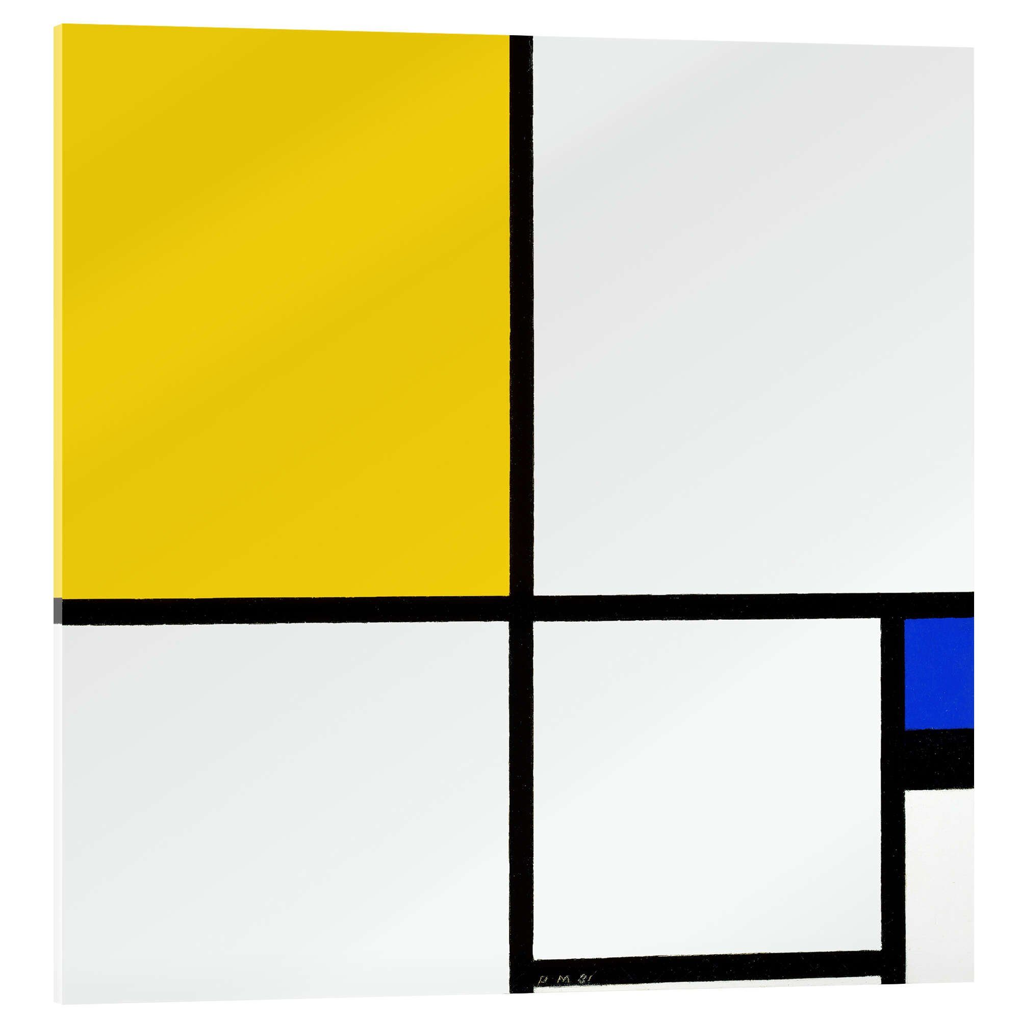 Posterlounge Acrylglasbild Piet Mondrian Komposition Mit Blau Und Gelb