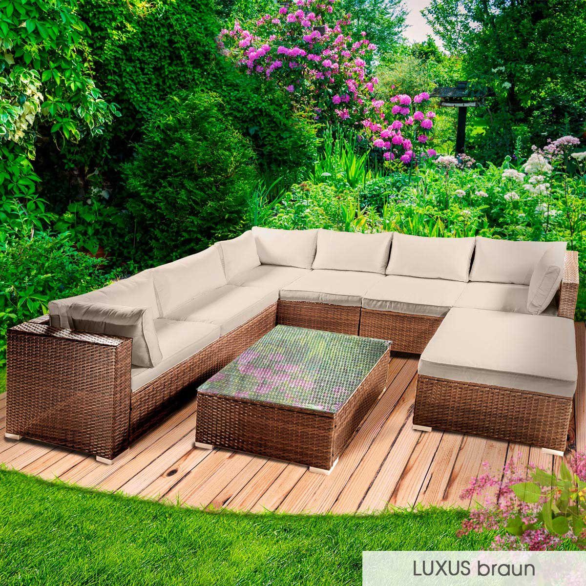 BRAST Gartenlounge-Set Luxus für 6 Personen inkl. extra Dicke Kissen ...