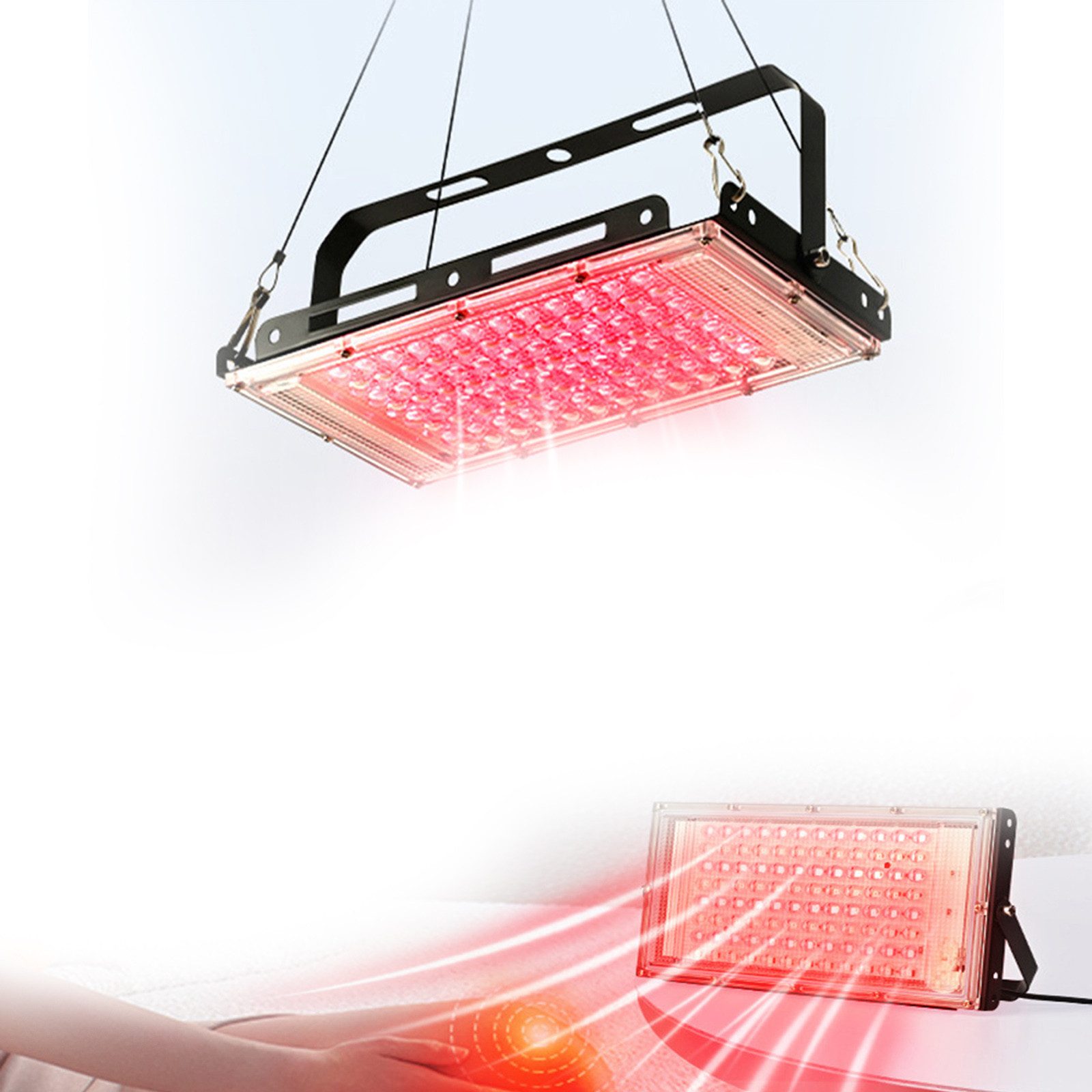 MUPOO Infrarotlampe Rotlicht Therapielampe 660 Nm,850 Nm LED Rotlichtlampe,Timer, Verstellbarem ...