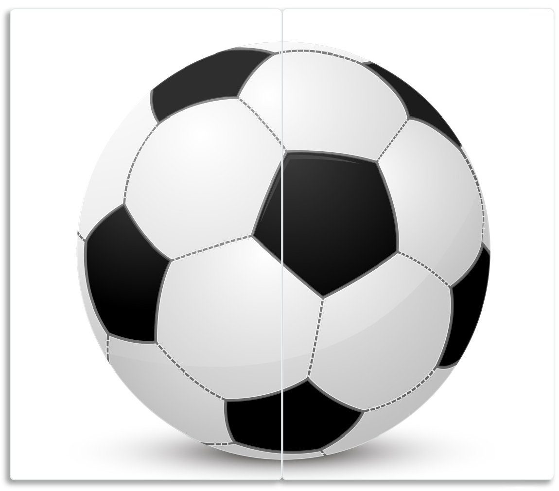 Wallario Herd Abdeckplatte Fußball Klassisch Vor Weißem Hintergrund