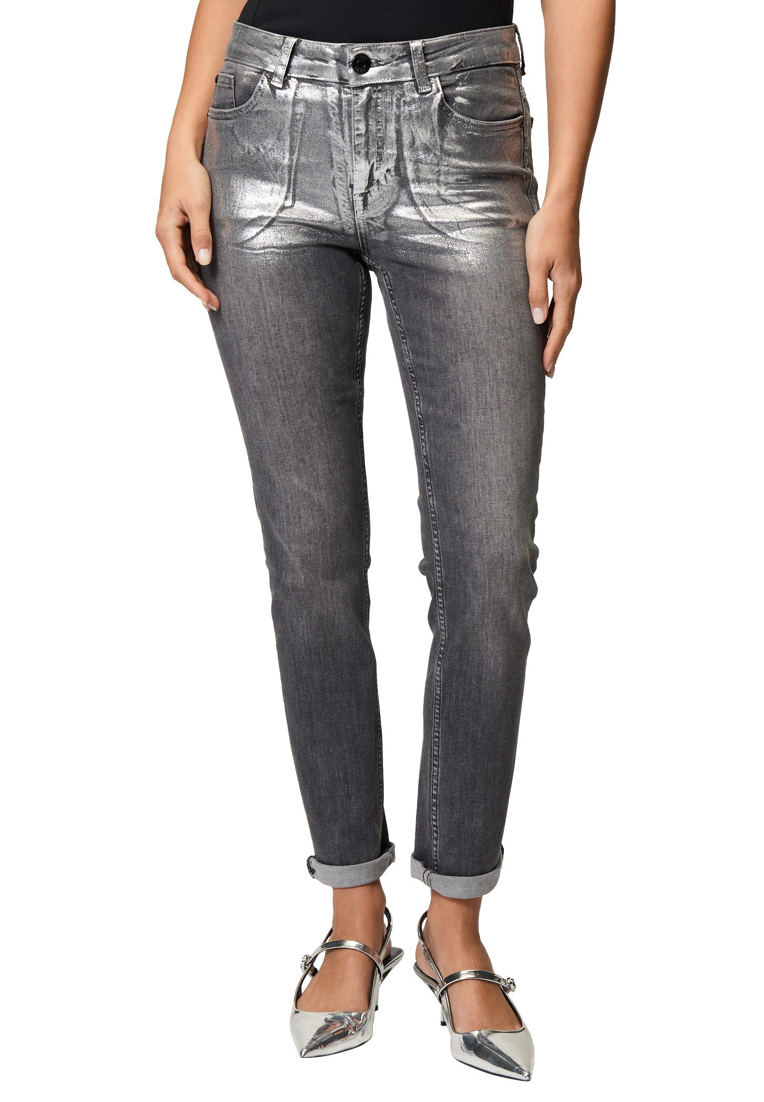 Zero Slim-fit-Jeans zero Jeans grau Style SEATTLE Slim Leg 30 Inch
