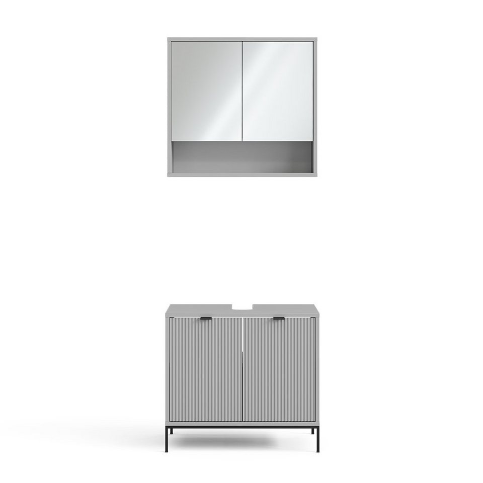 Vicco Badmöbel Set Eliza Grau 2 Teile 2 St 2 Er Set Mit