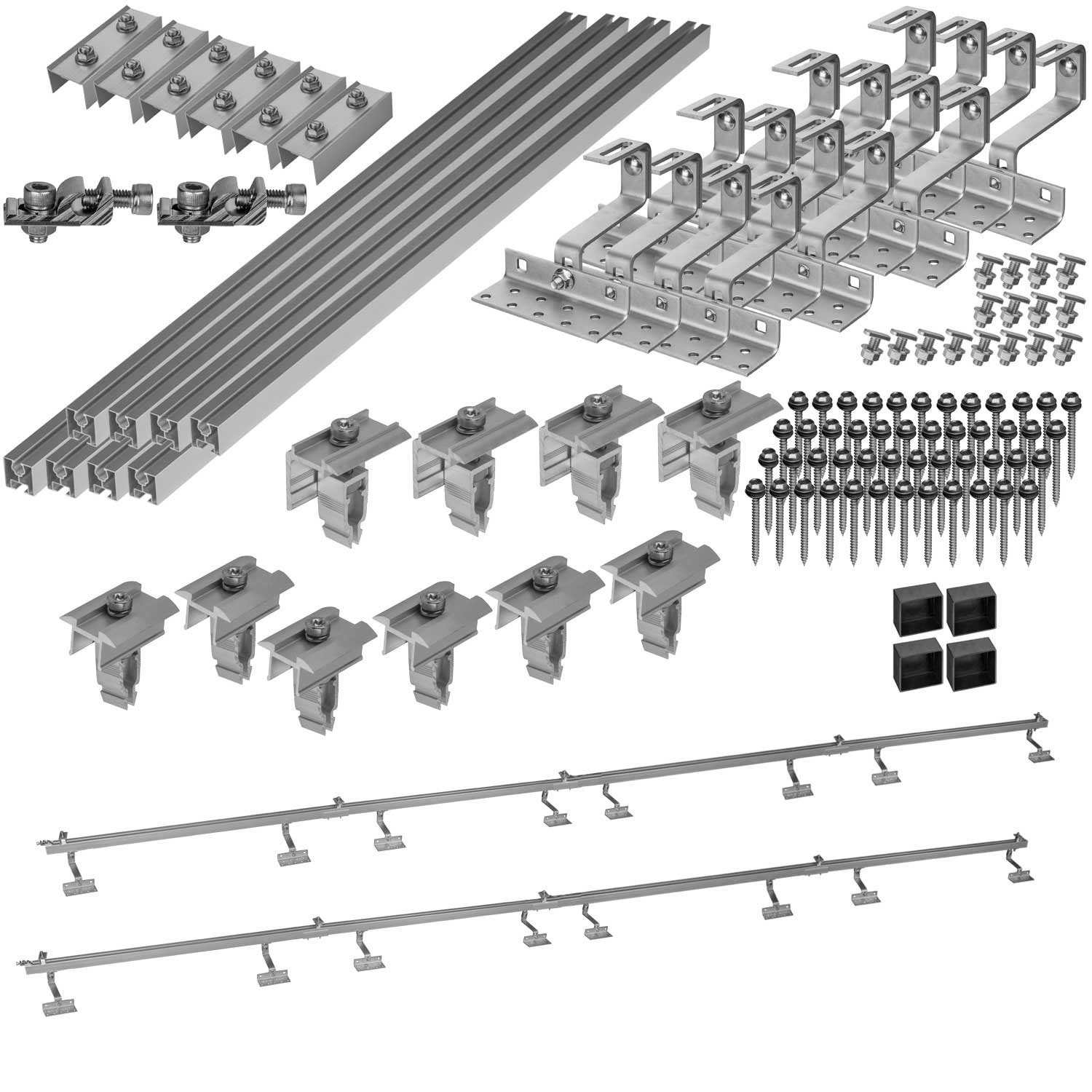 avoltik Halterung Ziegeldach Montageset Dach Befestigung f 4 Solarmodule Solarmodul-Halterung ...