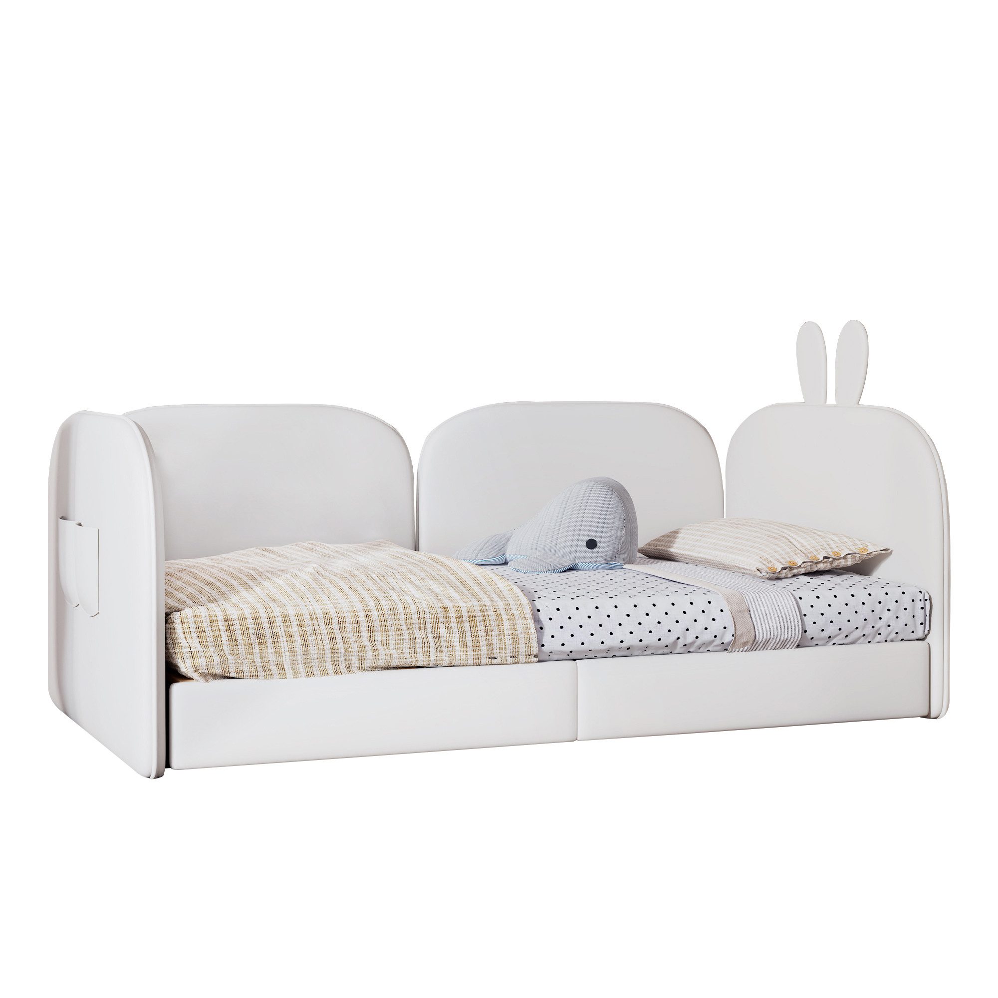 Redom Kinderbett Polsterbett Daybed Bett Gästebett Samt Beige