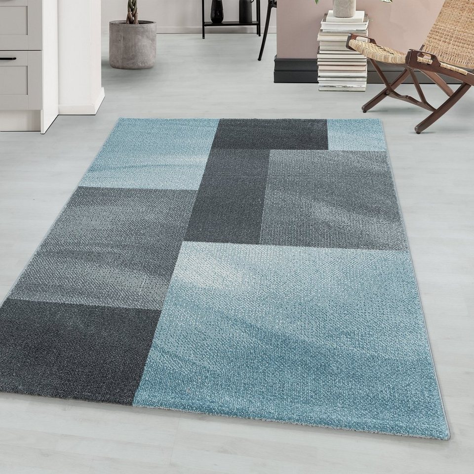 Teppich Abstrakt Kariert Design Teppium Läufer Höhe 10 Mm Teppich