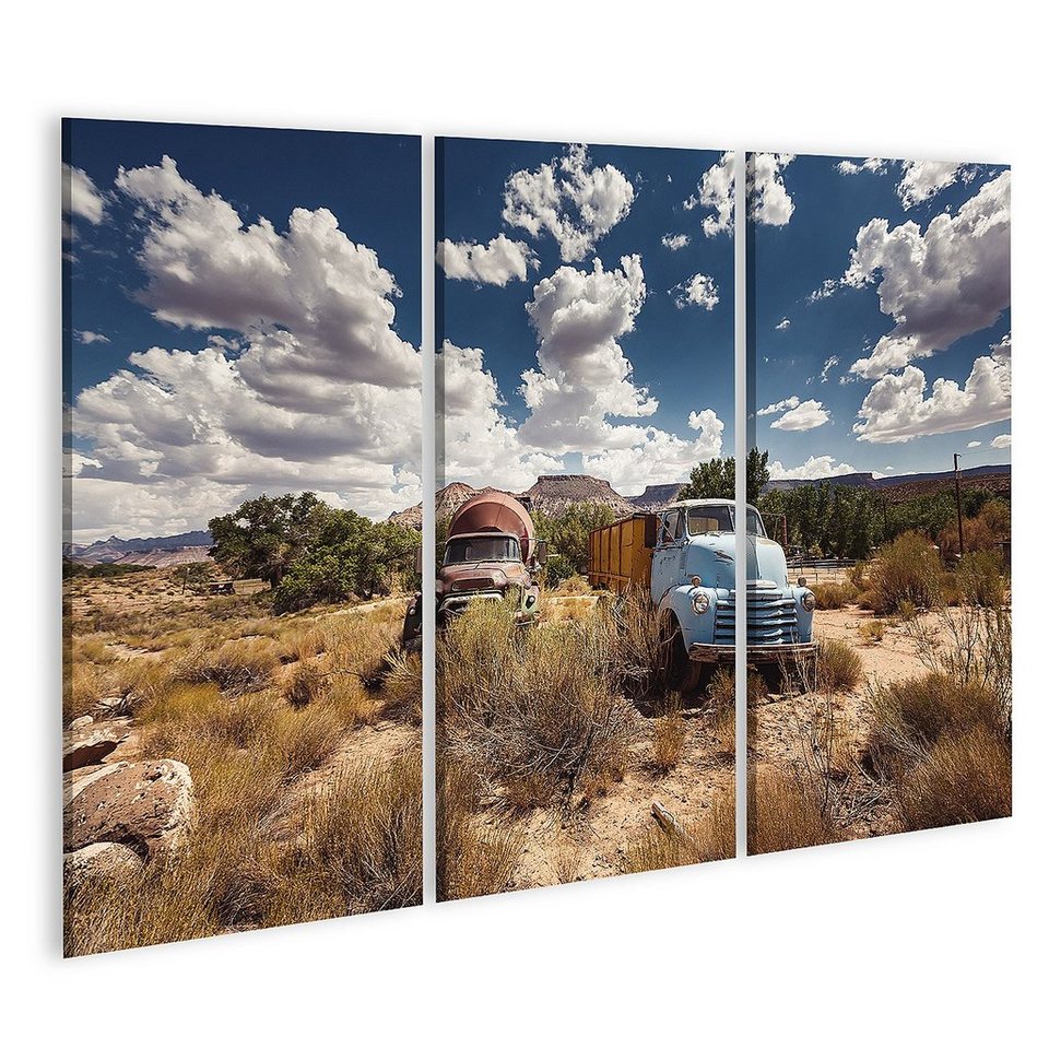 Islandburner Leinwandbild Bild Auf Leinwand Alte Rostige Autos In Einer