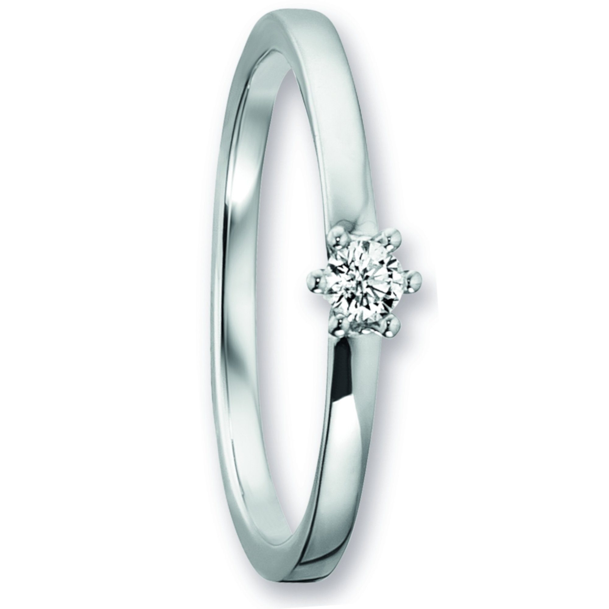 ONE ELEMENT Diamantring 0.09 ct Diamant Brillant Ring aus 585 Weißgold, Damen Gold Schmuck ...