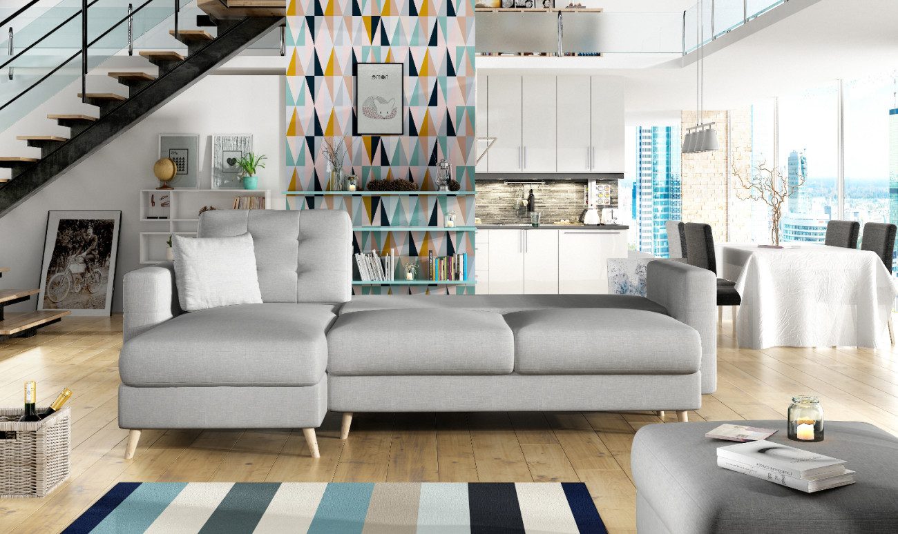 Jvmoebel Ecksofa Schlafsofa Sofa Polster Funktions Couch Wohnzimmer