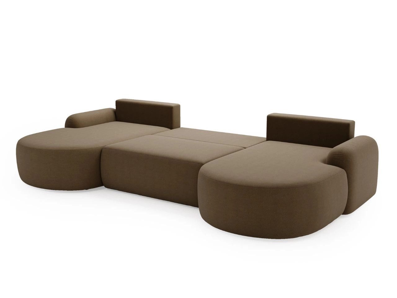 GrainGold Ecksofa U-Form AURIO mit Schlaffunktion und Bettkasten ...