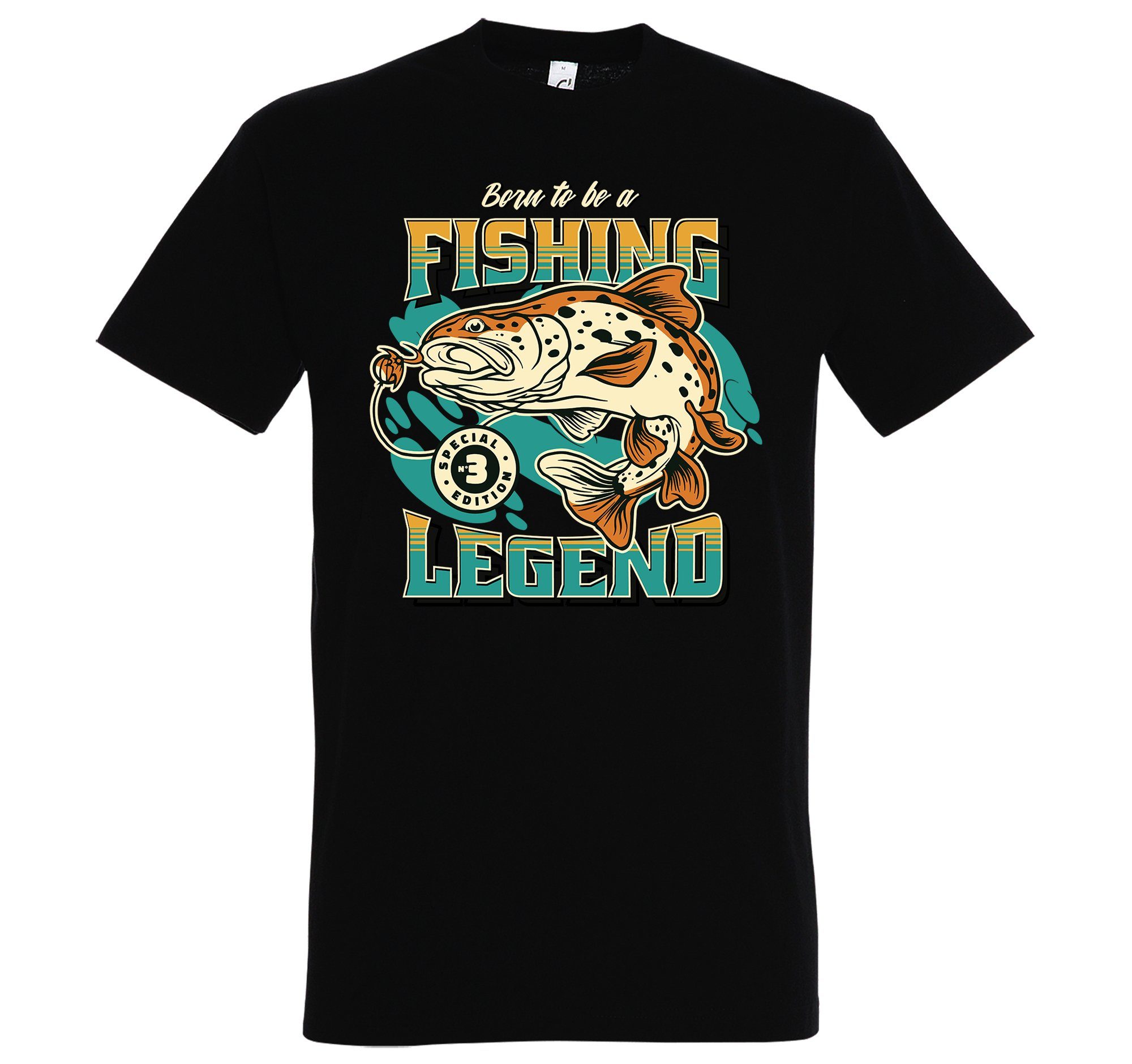 Youth Designz T-Shirt "Born To Be A Fishing Legend" Herren Shirt (gerader Abschluss) mit ...