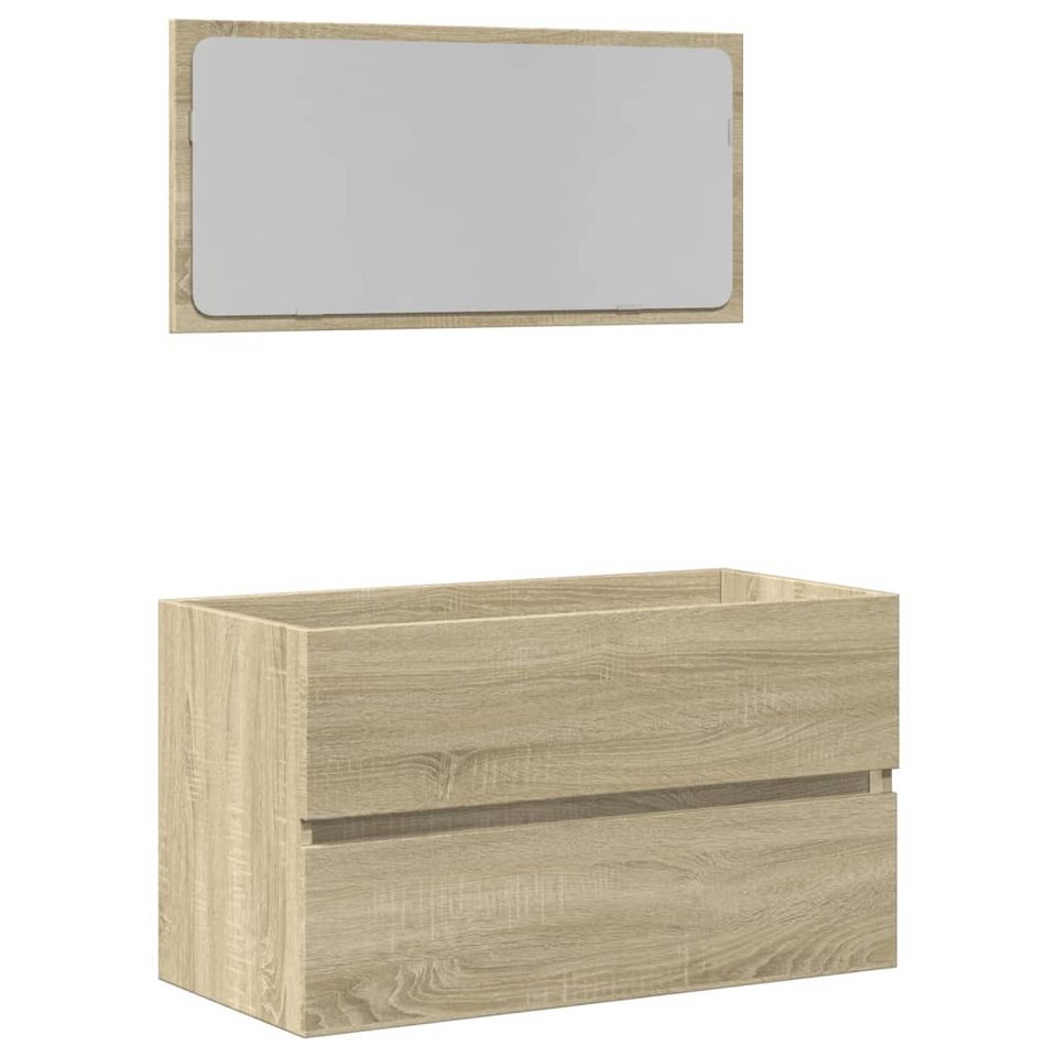 Vidaxl Badezimmer Set Badschrank Mit Spiegel Sonoma Eiche 80x385x45 Cm