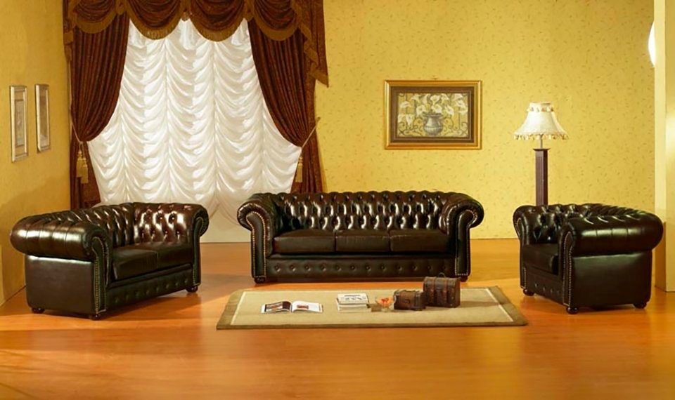 Jvmoebel Chesterfield Sofa Chesterfield 321 Sitzer Garnitur Sofa