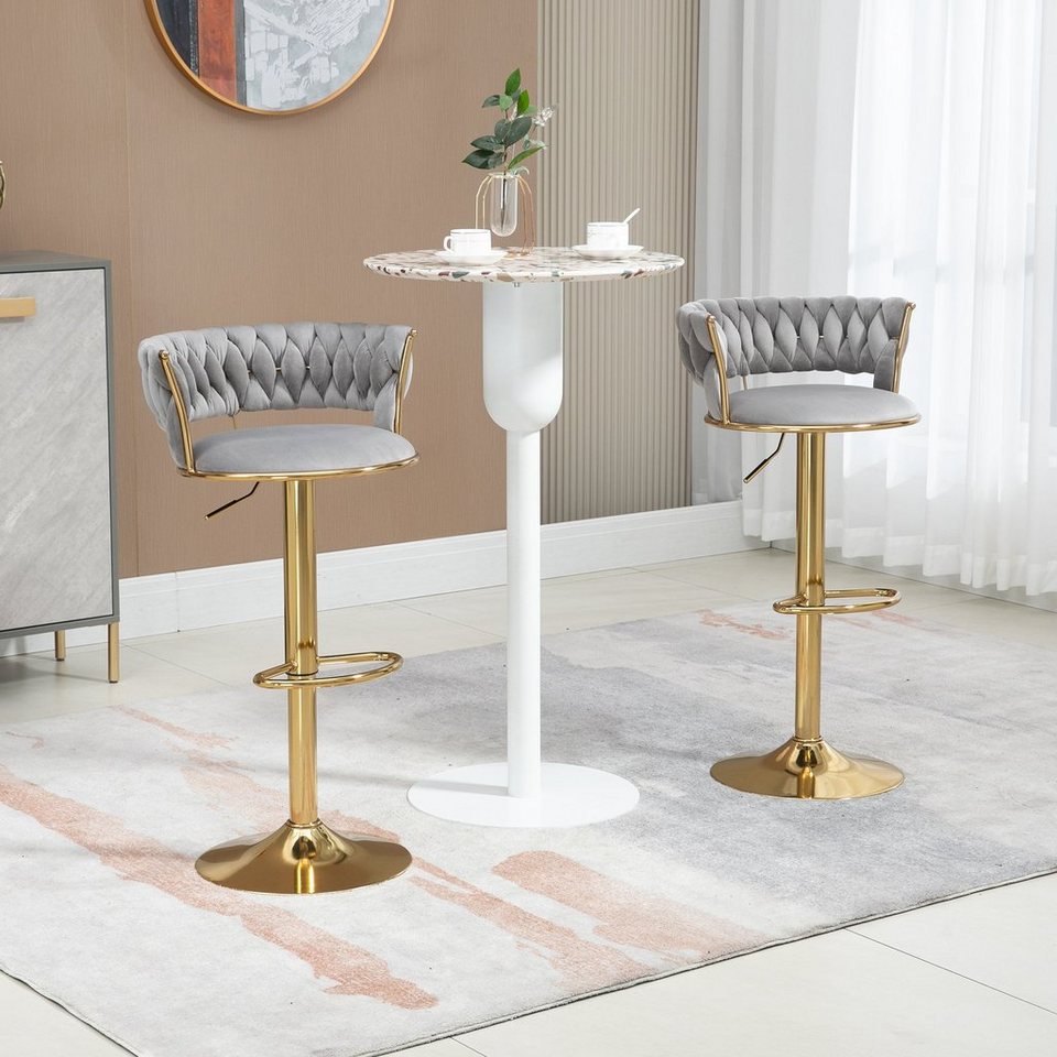Hauss Sploe Barhocker Barhocker Samt 2er Set Verstellbare Barstühle