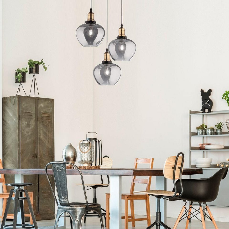 Click Licht Hängeleuchte Pendelleuchte Cedro In Grau Und Bronze E27 3