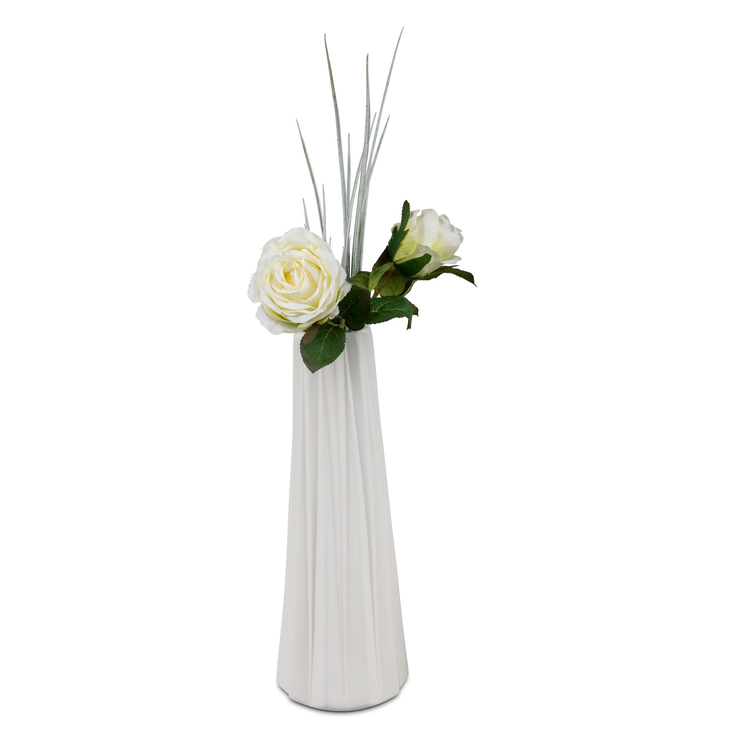 formano Dekovase Mattweiß, Lieferumfang: 1 Deko Vase MATTWEISS RELIEF H ...