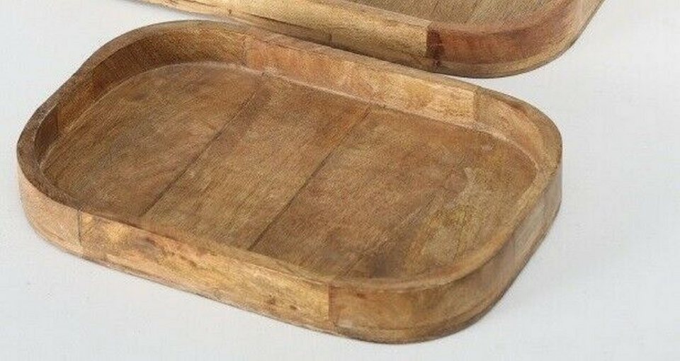 Meinposten Dekotablett Tablett Holz Serviertablett Mango Holztablett